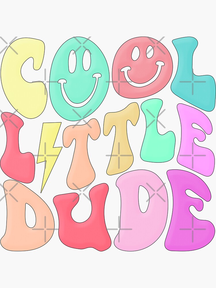 "Kids Cool Little Dude Little Boys Funny Funky Kids" Sticker for Sale ...