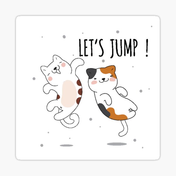 "jumping, cats" Sticker for Sale by AS-Graphics | Redbubble
