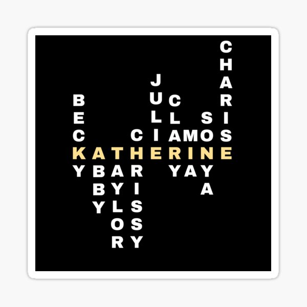 "Katherine's Characters " Sticker for Sale by Shadowlovers | Redbubble