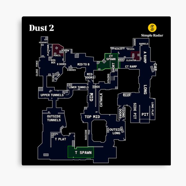 "Dust 2 Map - Counter Strike Global Offensive" Canvas Print for Sale by ...