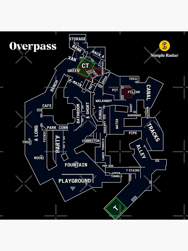 "Overpass Map - Counter Strike Global Offensive" Sticker for Sale by ...