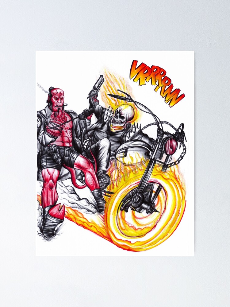 "Hellboy vs Ghost Rider" Poster for Sale by A-twelve-I | Redbubble