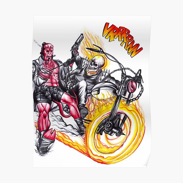 "Hellboy vs Ghost Rider" Poster for Sale by A-twelve-I | Redbubble