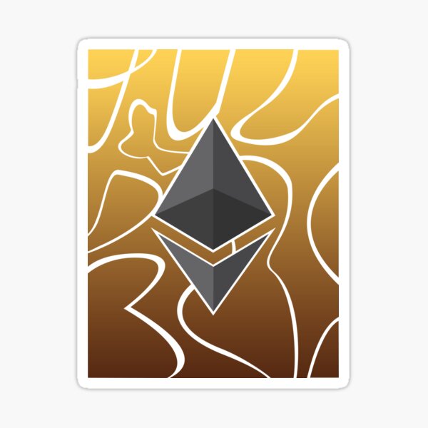 "Ethereum ETH with golden background" Sticker for Sale by Maxmoud93 ...