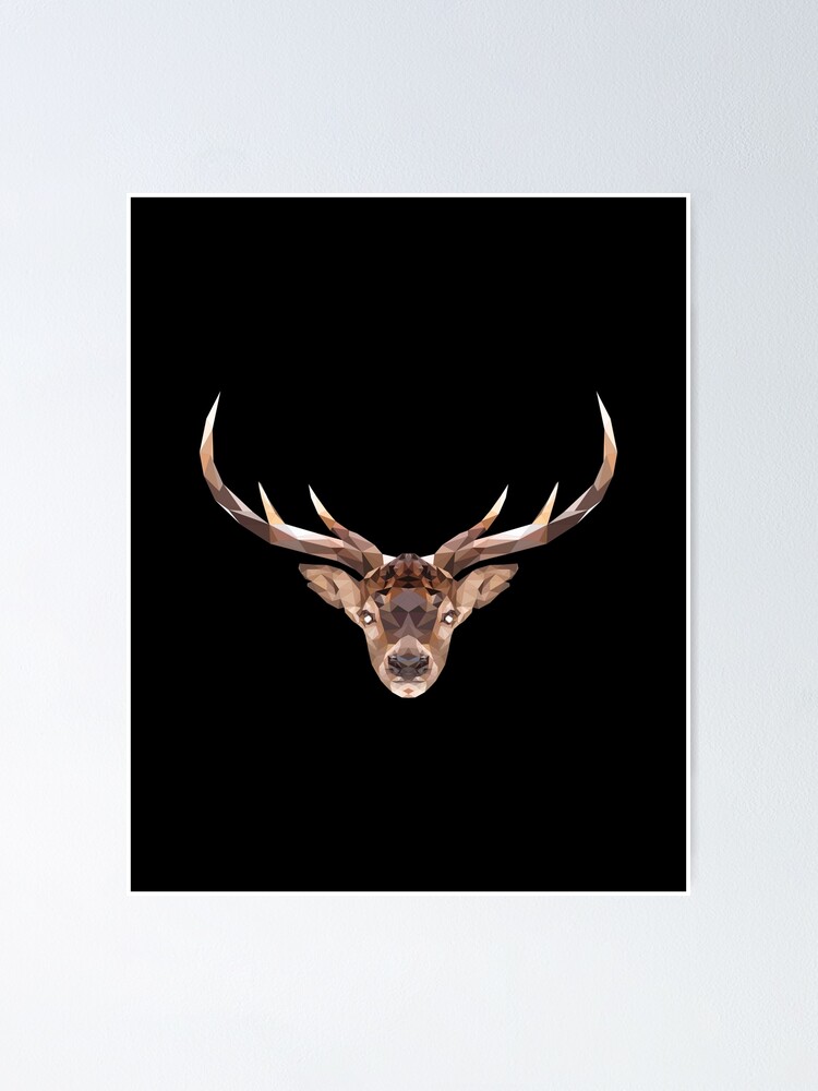 "Polygon deer head with antlers" Poster for Sale by LMSYTB | Redbubble