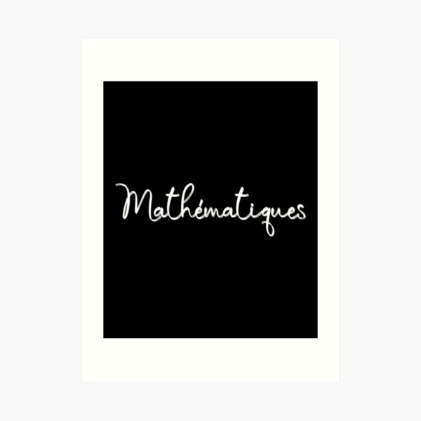 "Mathematics (Mathématiques) - French Cursive School Subject Label" Art ...