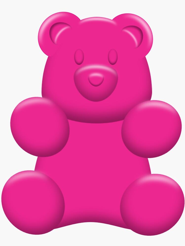 "Pink Gummy Bear Sticker" Sticker for Sale by PinkiesInkings | Redbubble