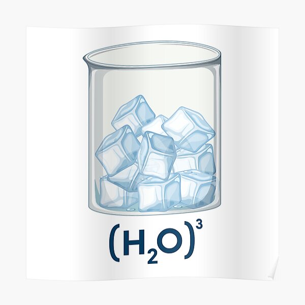 "Frozen water - H2O Ice Cube" Poster for Sale by CherieTree | Redbubble