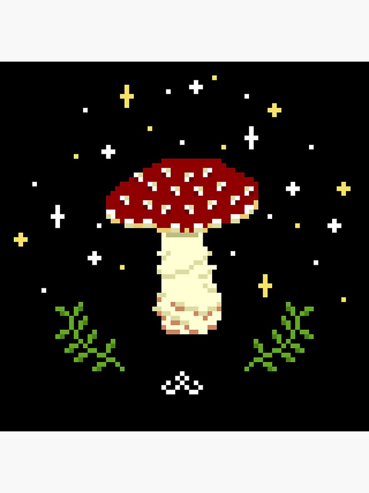 "Amanita Mushroom Fly Killer Cottagecore Pixel Art" Poster for Sale by ...