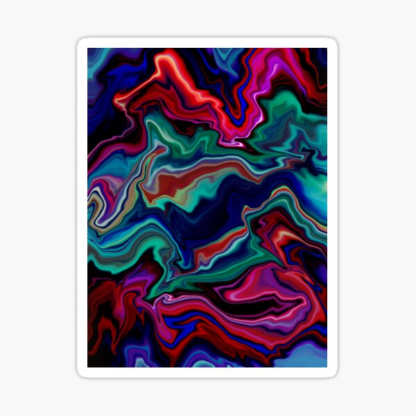 "multi-colour marble effect digital artwork" Sticker for Sale by ...