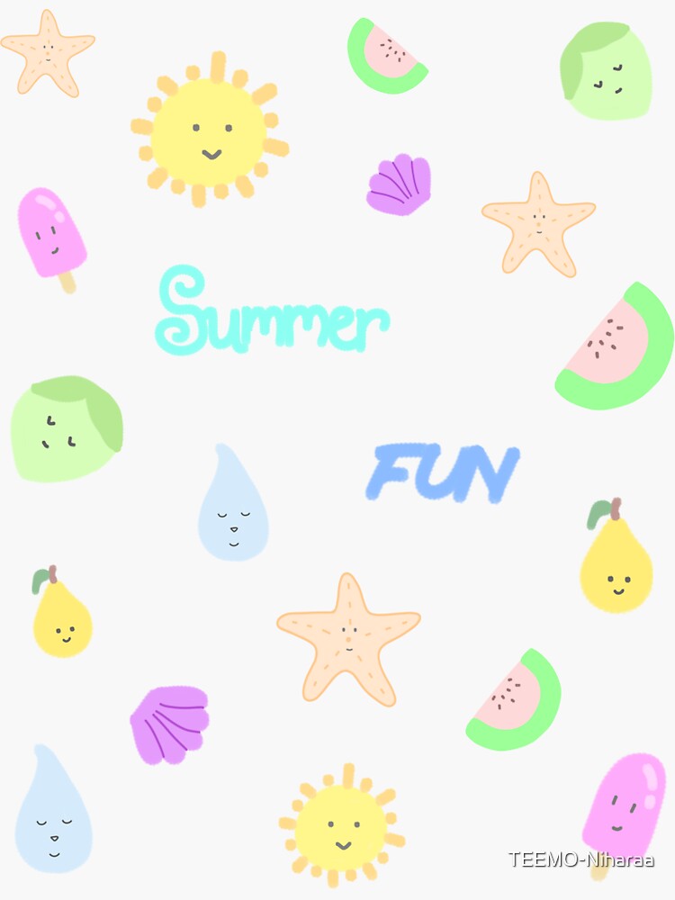 "Summer Time Cute Stickers" Sticker for Sale by TEEMO-Niharaa | Redbubble