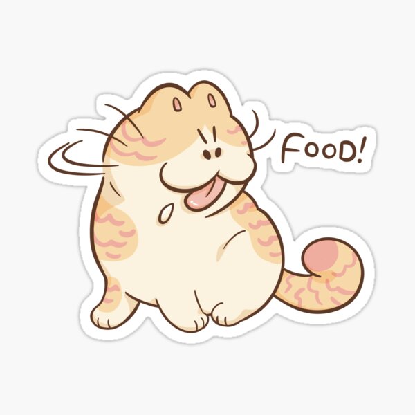 "Foodie kitty" Sticker for Sale by Remugade | Redbubble