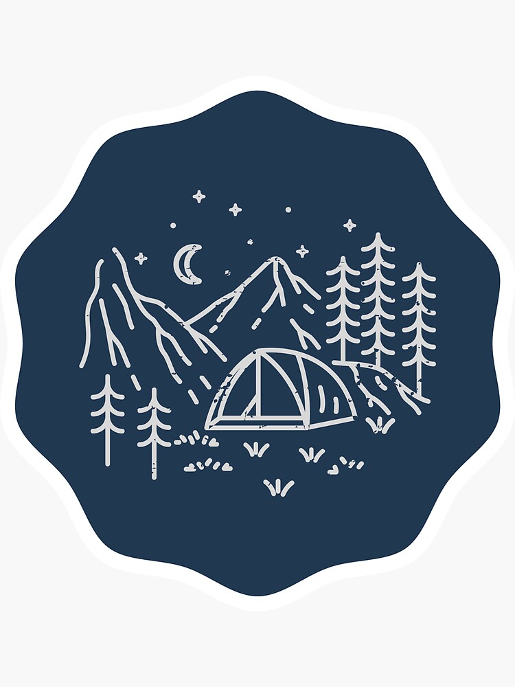 "Camping under the stars" Sticker for Sale by from-my-corner | Redbubble
