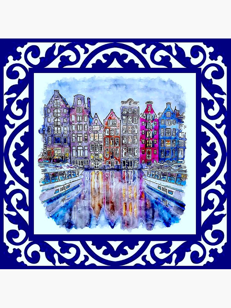 Póster « DUTCH BLUE DELFT: Barcos antiguos en Canal Amsterdam Imprimir» de posterbobs | Redbubble