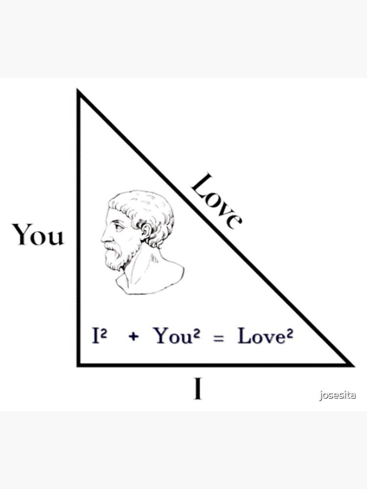 "We are in Love, Pythagorean theorem" Sticker for Sale by josesita ...