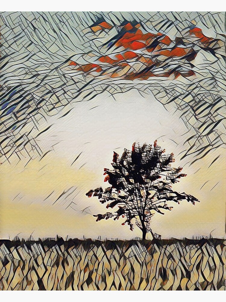 "LONELY TREE Beautiful Soft Abstract Landscape Art" Poster for Sale by ...