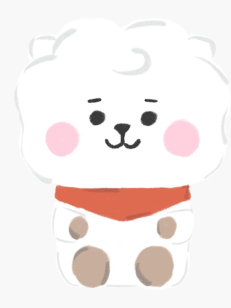 "BTS BT21 RJ" Sticker for Sale by numistudioco | Redbubble