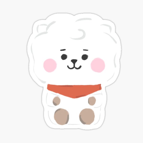 "BTS BT21 RJ" Sticker for Sale by numistudioco | Redbubble