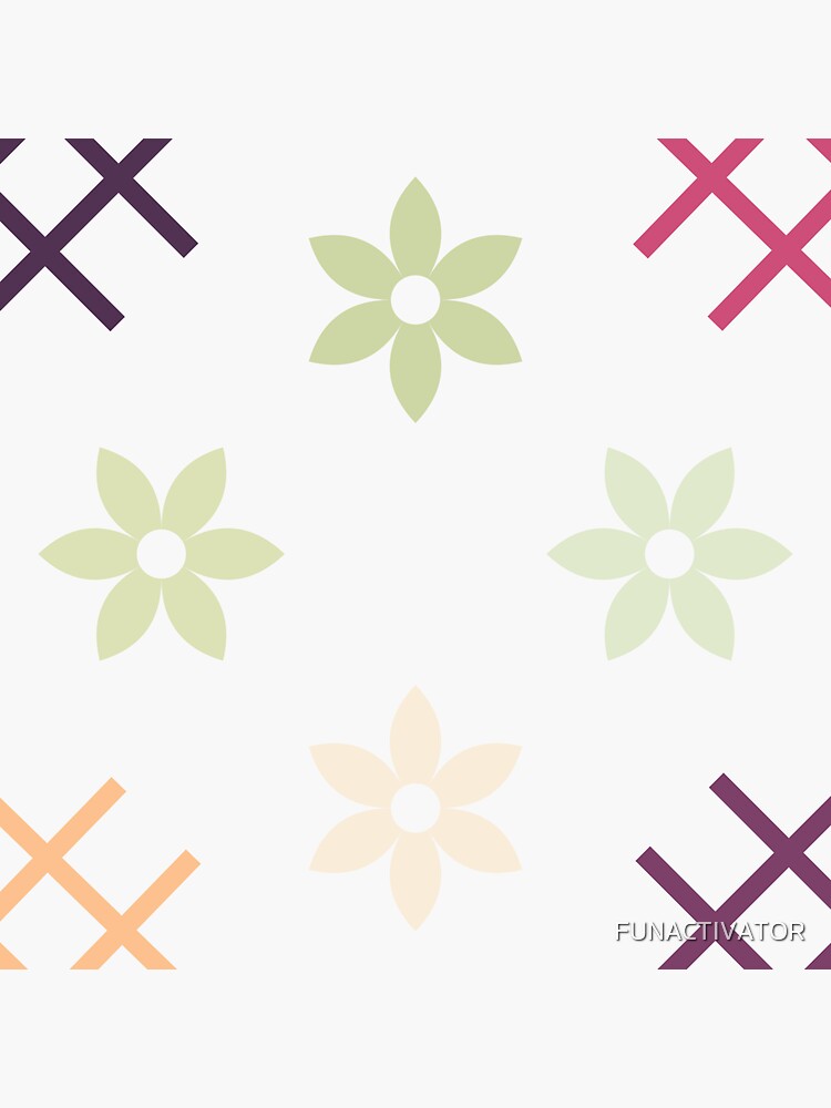 "FLOWER FLORAL TIC-TAC-TOE SEAMLESS PATTERN 02" Sticker for Sale by ...