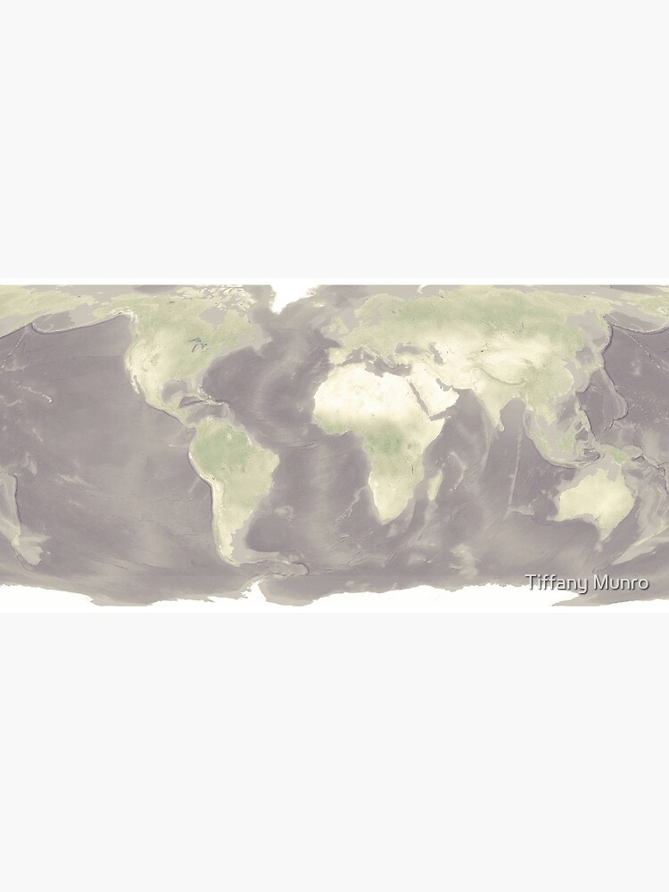 "Map of the Earth Realistic Satelite Map Without Borders" Art Print for ...