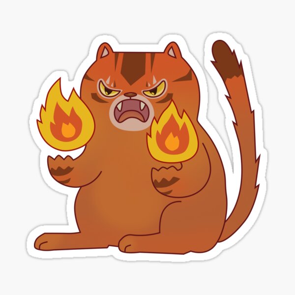 "Fire Cat Elemental " Sticker for Sale by meowssytarot | Redbubble