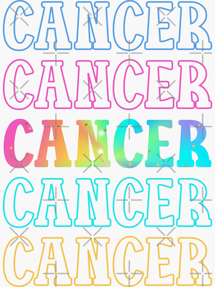 "Cancer zodiac sign - Cancer rainbow typography" Sticker for Sale by ...