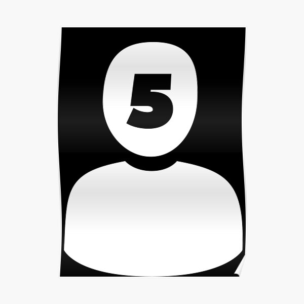 "fivehead on forehead design in white black" Poster for Sale by Kopana ...