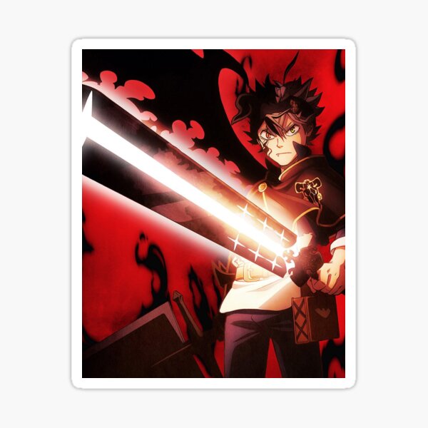 "black clover asta " Sticker for Sale by yahya-zegai | Redbubble