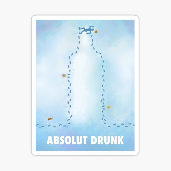"Absolut vodka poster" Sticker for Sale by Mushikart | Redbubble