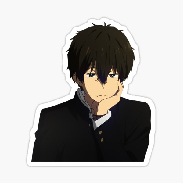 "Oreki Houtarou (Hyouka)" Sticker for Sale by kawaiicrossing | Redbubble