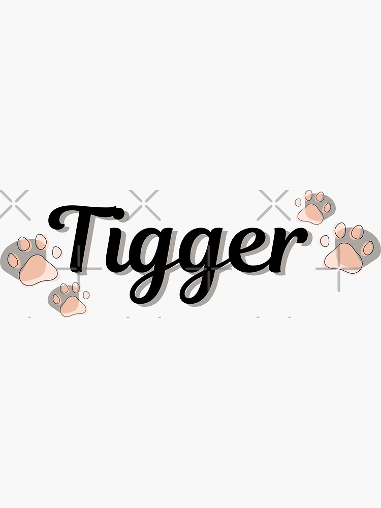 "Tigger popular cat or dog name with paws" Sticker for Sale by ...