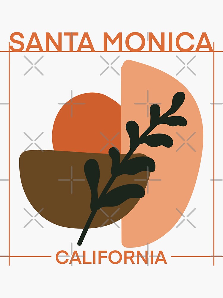 "California usa Santa Monica " Sticker for Sale by ArtfulGiftShop ...