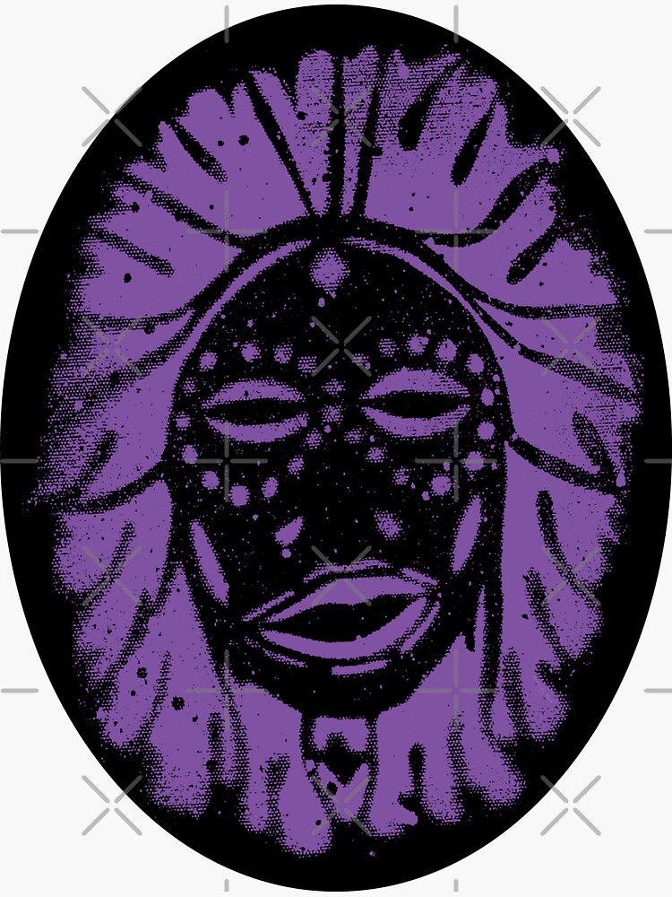 "Primal face in Purple" Sticker for Sale by Anomalypark | Redbubble