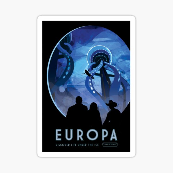 "NASA JPL Space Tourism: Europa (8K resolution)" Sticker for Sale by ...