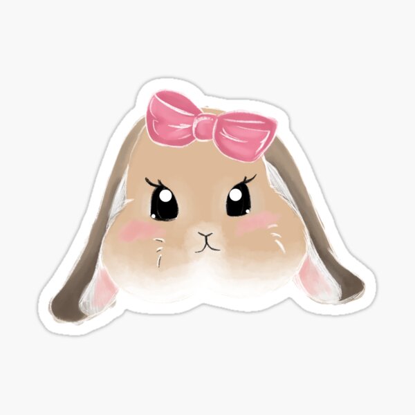 "Cream Chubby Holland Lop Rabbit Bailey Head " Sticker for Sale by ...