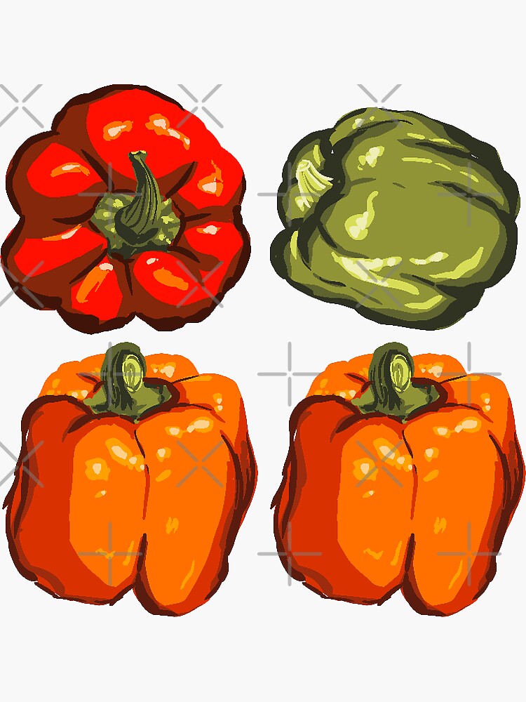 "Bell Pepper Sticker Set" Sticker for Sale by Fransyn | Redbubble