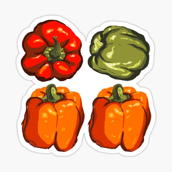 "Bell Pepper Sticker Set" Sticker for Sale by Fransyn | Redbubble