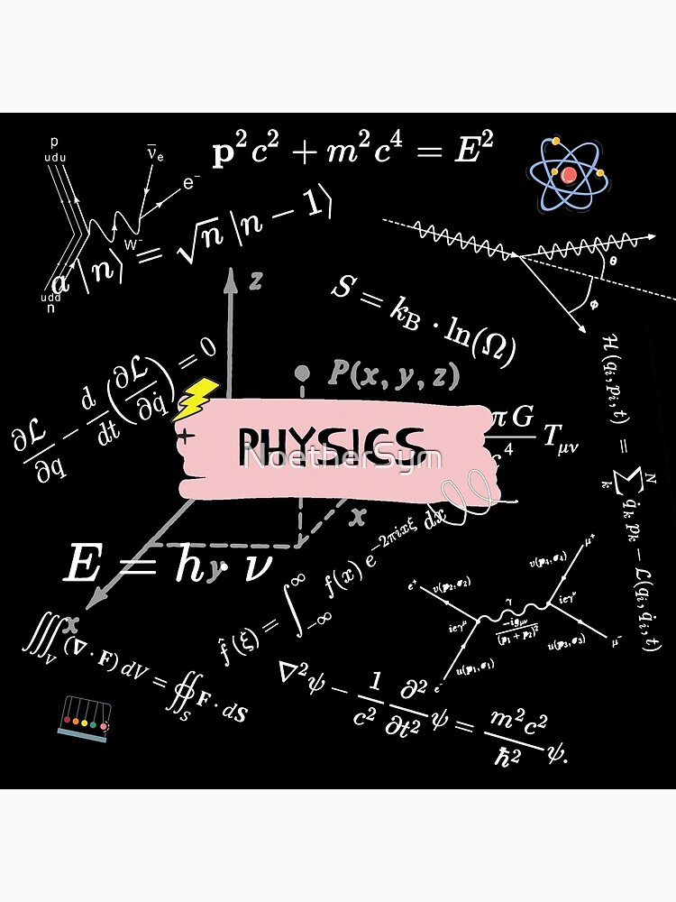 Physics equations and diagrams dark version Premium Matte Vertical ...