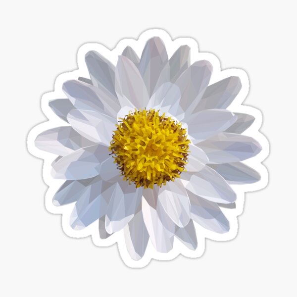 "Low Poly Bushy White Aster" Sticker for Sale by ErinFCampbell | Redbubble