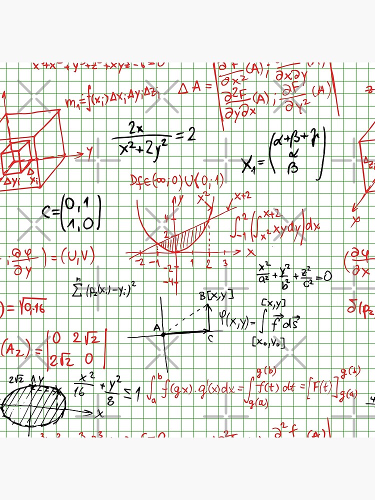 "Black & Red Math Problems on Graph Paper" Poster for Sale by the ...