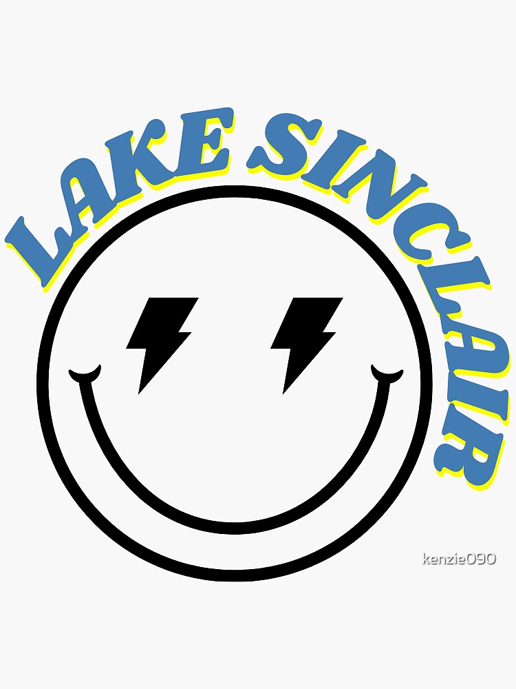 "Lake Sinclair Lightning Smiley Face " Sticker for Sale by kenzie090 ...