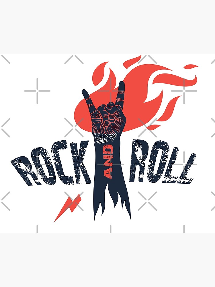 "Rock and roll red fire" Poster for Sale by klimov0101 | Redbubble