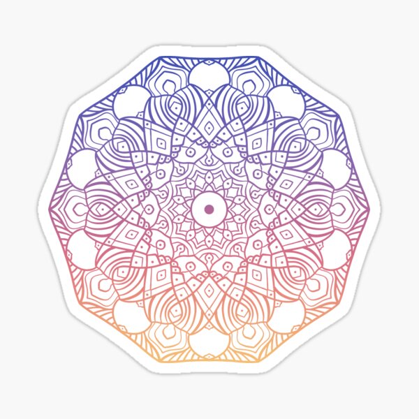"mandala blue gradiant" Sticker for Sale by acatwithpen | Redbubble