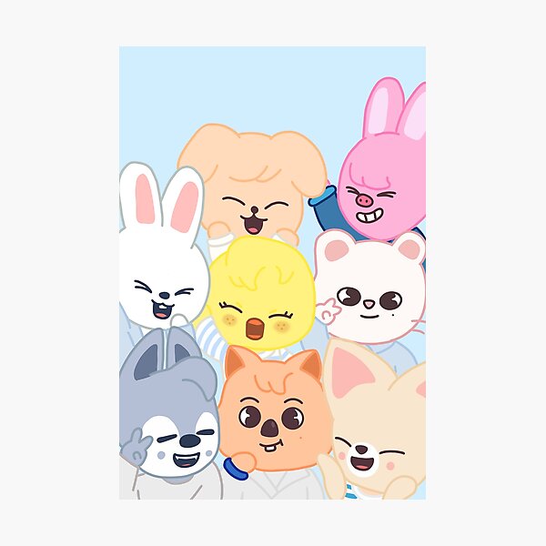 " STRAY KIDS (SKZOO) All Members (2 kids Room)" Photographic Print for ...