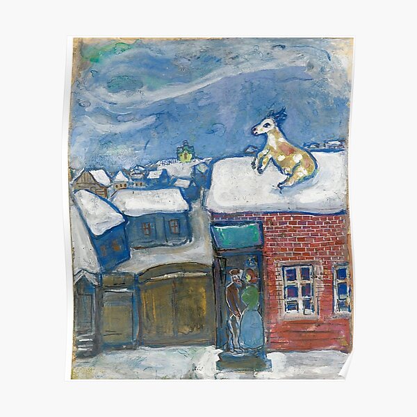 "A village in winter classic artwork by marc chagall " Poster for Sale ...