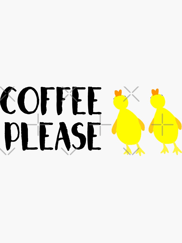 " Funny Whimsical Coffee Please Duck Couple Cartoon Illustration ...