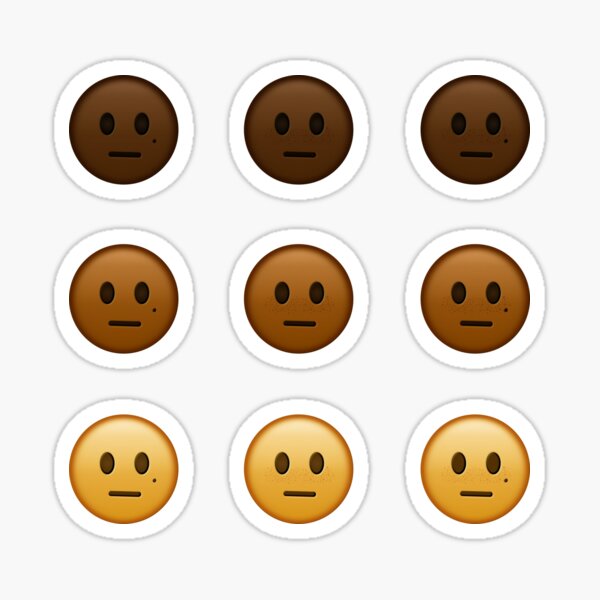 Pegatina «Pecas y lunares Cara recta Emojis marrones, emojis negros» de ...