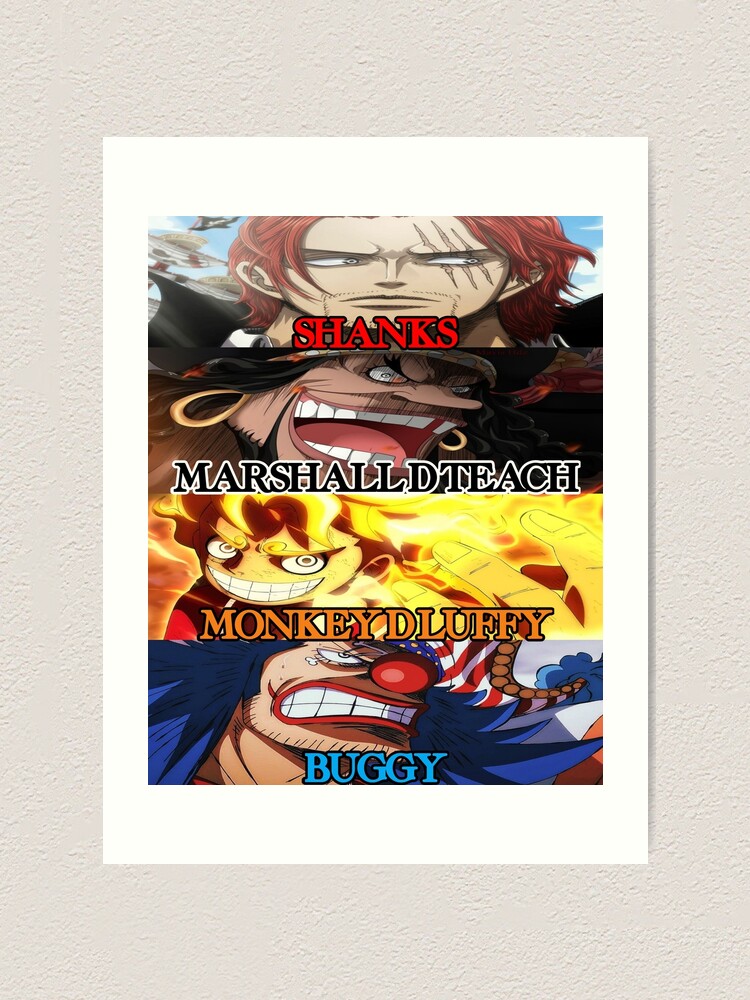 "Yonko 4 monkey d luffy shanks marshall d teach buggy one piece" Art ...