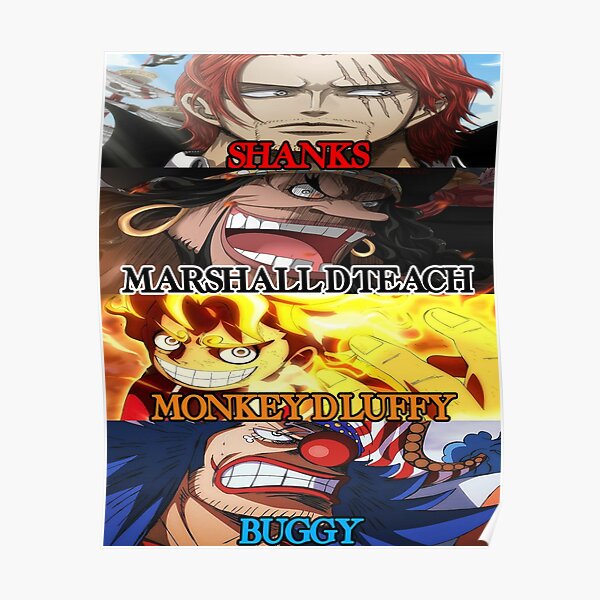 Poster « Yonko 4 monkey d luffy shanks marshall d teach buggy one piece ...