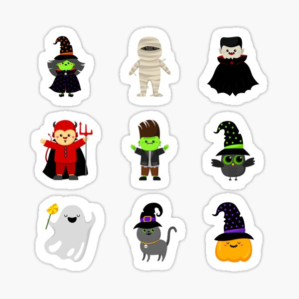 "Cute Halloween Sticker Pack" Sticker for Sale by GrayModality | Redbubble